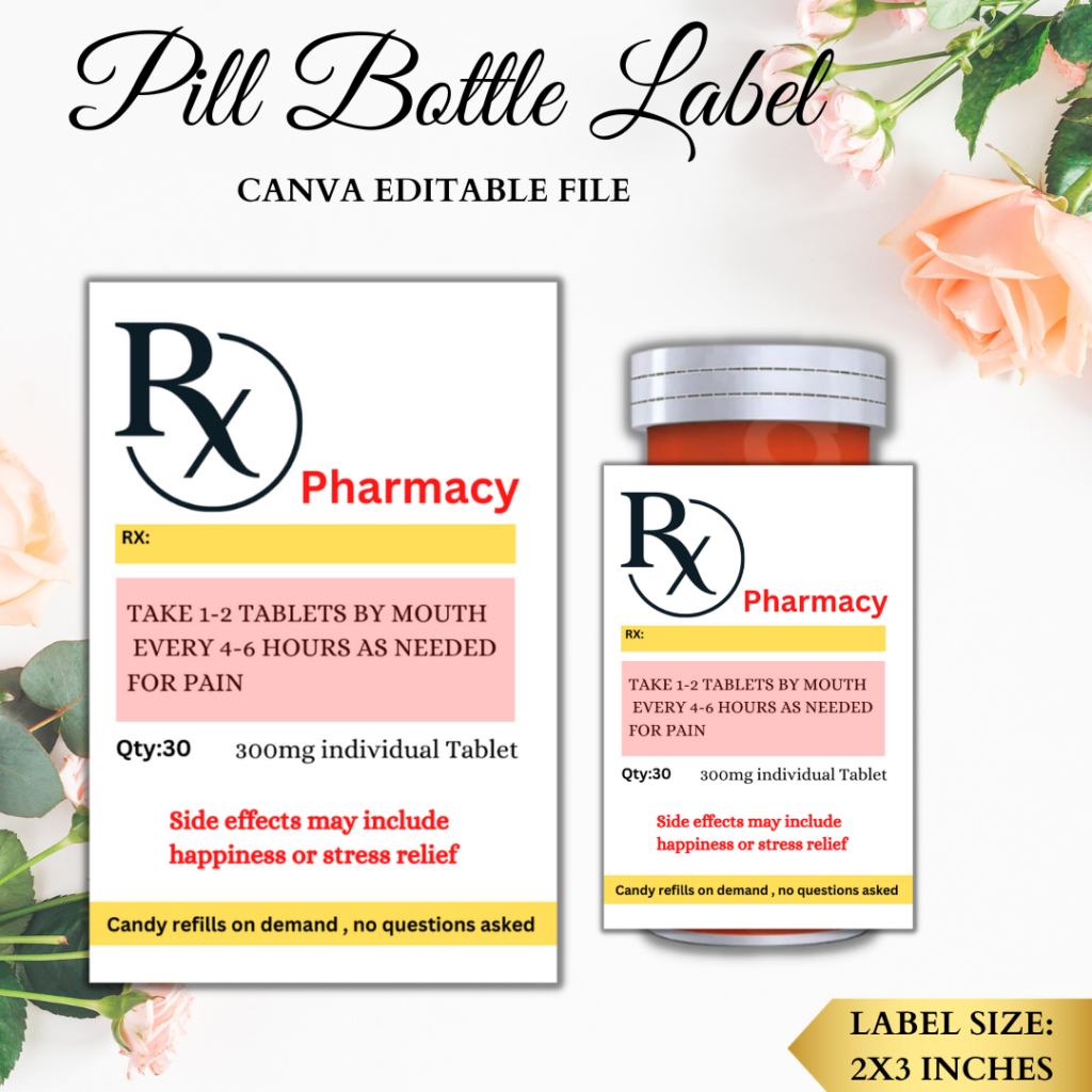 Pill Bottle Label Jpg Png Svg | Nurse Party Favors | Pill Labels | RX ...